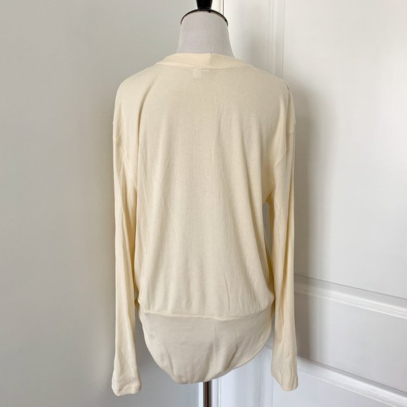 ASOS | Tops | Asos Ivory Ribbed Bodysuit | Poshmark